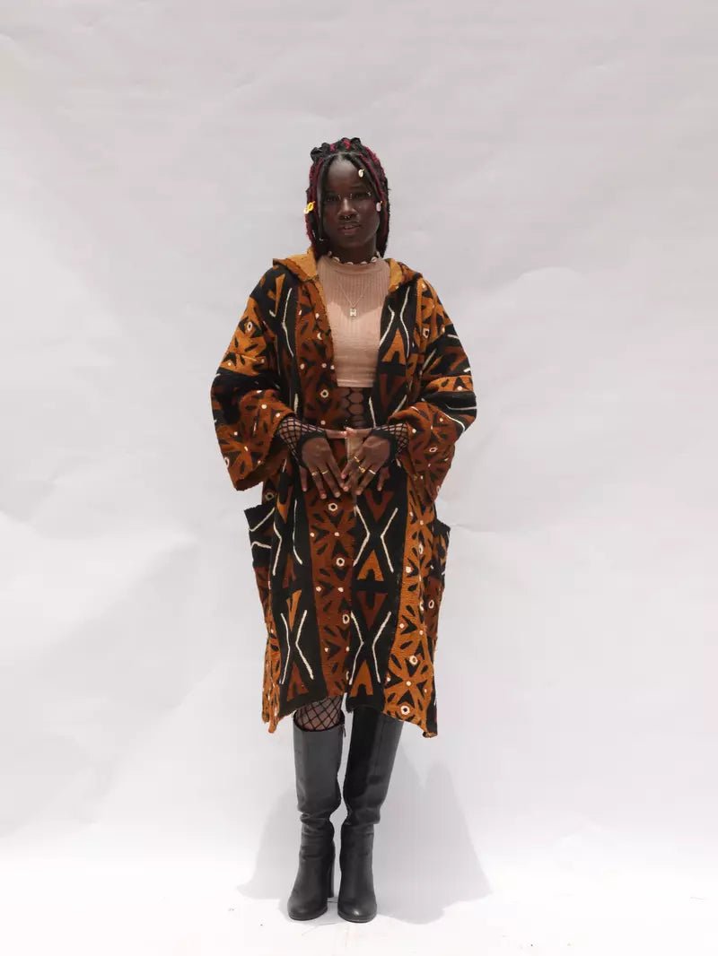Aunty B Hooded Bogolan Cloak (Pre-Order) | Threaded Tribes
