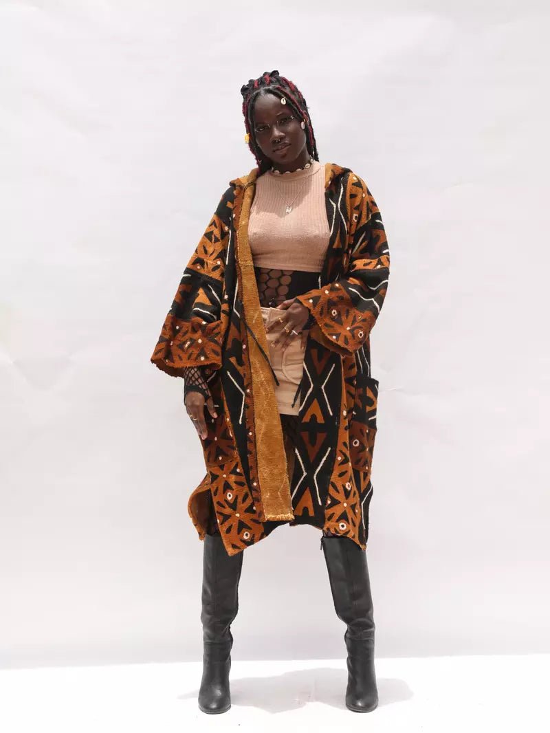Aunty B Hooded Bogolan Cloak (Pre-Order) | Threaded Tribes