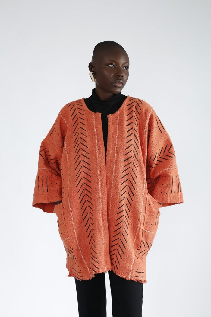 Peach Tree Bogolan Cloak | Threaded Tribes